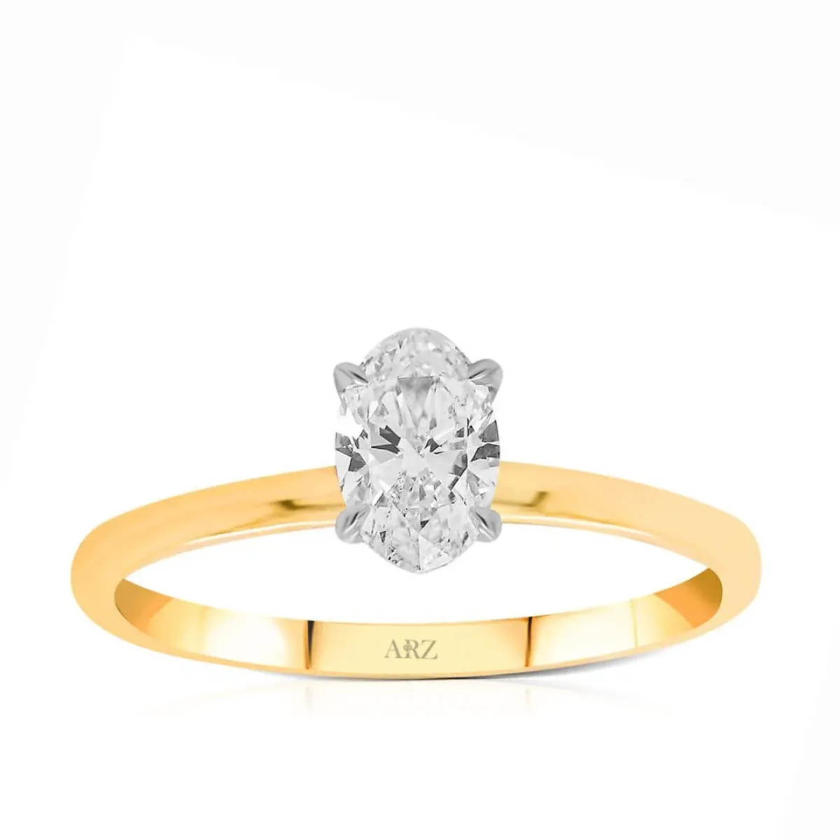 0.60 Karat Oval Kesim Pırlanta Tektaş Yüzük - ARZ1005 | Arz